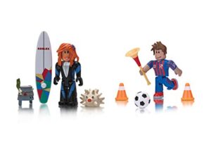 roblox celebrity collection- crezak: the legend + sharkbite surfer two figure bundle [includes 2 exclusive virtual items]