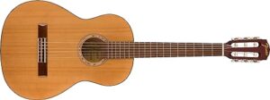 fender acoustic classical guitar, with 2-year warranty, small beginner guitar (3/4 size) with nylon strings (easier on fingers), includes guitar bag