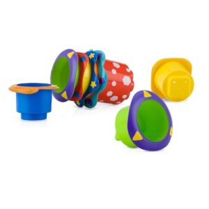 nuby 5-piece splish splash stacking cups baby bath toy