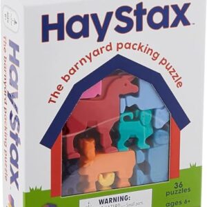 Brainwright Hay STAX - The Barnyard Packing Puzzle Multicolor, 5"