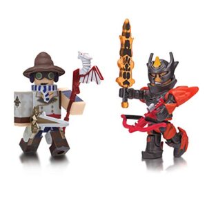 roblox action collection - archmage arms dealer + flame guard general two figure bundle [includes 2 exclusive virtual items]