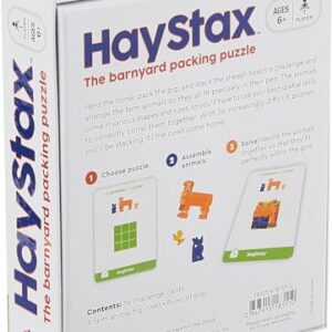 Brainwright Hay STAX - The Barnyard Packing Puzzle Multicolor, 5"