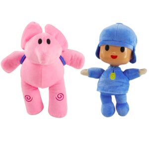 bailey pocoyo plush 12" / 30cm pocoyo & elly 2pces set doll stuffed animals figure soft anime collection toy