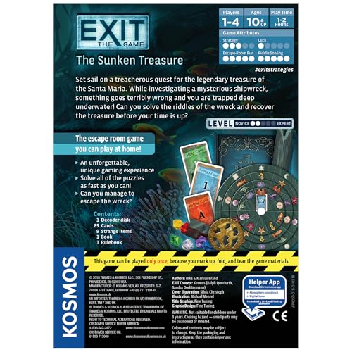 The Sunken Treasure | Exit: The Game - A Kosmos| Family-Friendly, Card-Based At-Home Escape Room Experience for 1 To 4 Players, Ages 10+