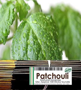 patchouli incense - overall earthy, dark-cold, slightly sweet. musky incense of choice for years - premium choice incense by oakland gardens (patchouli (100 sticks))