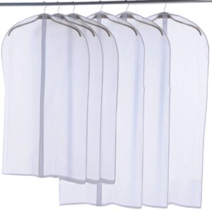 in kds transparent peva dress garment bag suit bag with zipper pack of 6, 4medium and 2 large