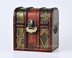 kakapopotcg elven chest (growth) lockable wood deck and counter box trading cards mtg magic fab tcg ygo ptcg edh commander box dice box dnd spell card box