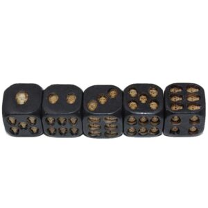 1 set of 5 pcs black skull dice grinning 3d skeleton dice scary novelty board game for club pub party