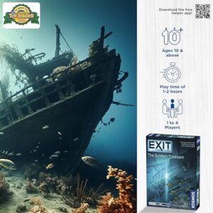 The Sunken Treasure | Exit: The Game - A Kosmos| Family-Friendly, Card-Based At-Home Escape Room Experience for 1 To 4 Players, Ages 10+