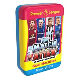 match attax 2017-18 topps epl cards - goal machines mega tin (60 cards & limited edition gold card)