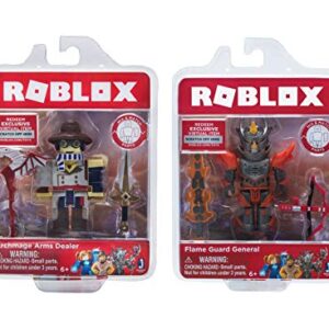 Roblox Action Collection - Archmage Arms Dealer + Flame Guard General Two Figure Bundle [Includes 2 Exclusive Virtual Items]