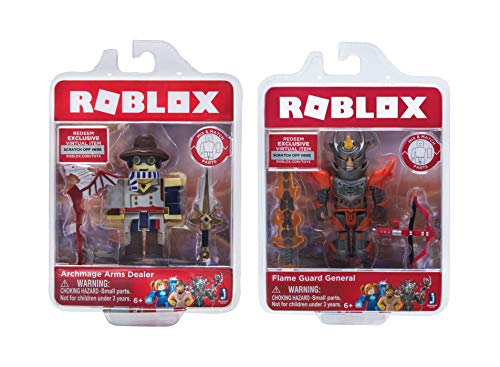 Roblox Action Collection - Archmage Arms Dealer + Flame Guard General Two Figure Bundle [Includes 2 Exclusive Virtual Items]