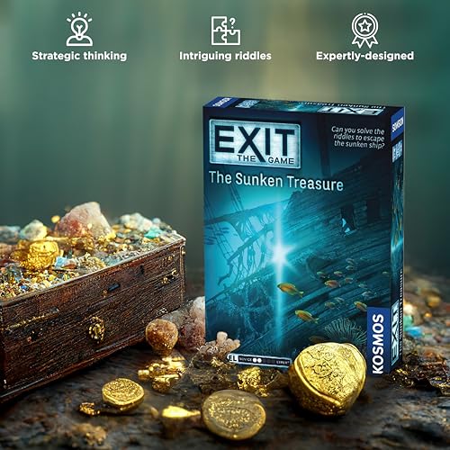 The Sunken Treasure | Exit: The Game - A Kosmos| Family-Friendly, Card-Based At-Home Escape Room Experience for 1 To 4 Players, Ages 10+