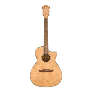 fender fa-345ce auditorium cutaway acoustic guitar, with 2-year warranty, natural