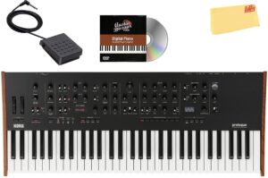 korg prologue 16 polyphonic analogue synthesizer bundle with sustain pedal and austin bazaar polishing cloth