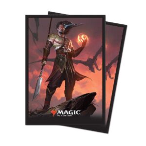 magic: the gathering core set 2019 "sarkhan, fireblood deck protector sleeves (80 count)