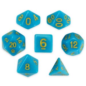 wiz dice series iii - polyhedral dice set for tabletop rpg adventure games with a dice box - dnd dice set, suitable for dungeons and dragons, mtg and dice games alike - goblin teeth - 7 ct