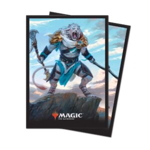 magic: the gathering core set 2019 "ajani, adversary of tyrants deck protector sleeves (80 count)