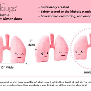 nerdbugs Lung Plush - We Be-Lung Together!/Pulmonologist Gift, Respiratory Therapist Gift, Lung Cancer Gift, Pulmonary Nurse Gift, Med Student Gift