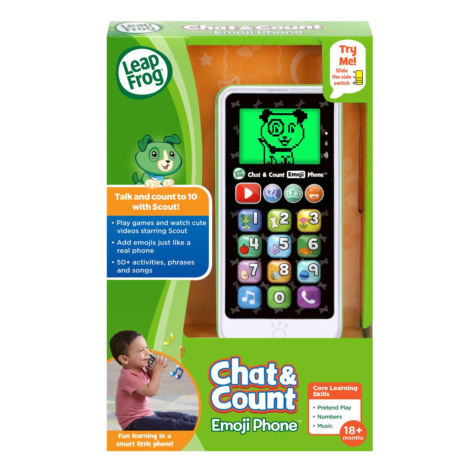 LeapFrog Chat and Count Emoji Phone, Green