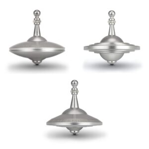 ufo tops | metal spinning tops | andromeda series collector 3-pack set (cosmic silver)