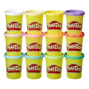 play-doh pastel colors bulk 12-pack of 4-ounce cans, party favors, christmas stocking stuffers for girls & boys, kids arts & crafts, preschool toys, ages 2+