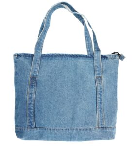 yunzh denim tote bag casual style lightweight classic retro travel shopper shoulder handbag