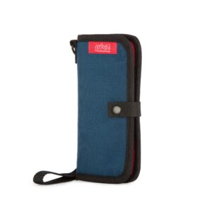 manhattan portage continental wallet (navy, snap closure, zippered compartments, credit cards, id cards, cash, thirteen pockets, 1000d)