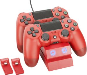 venom playstation 4 twin charge docking station - red (ps4)