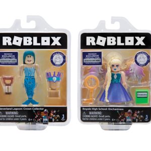 Roblox Celebrity Collection - Neverland Lagoon: Crown Collector + Royale High School: Enchantress Two Figure Bundle [Includes 2 Exclusive Virtual Items]