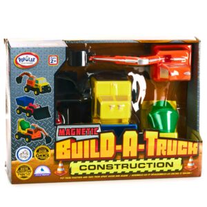 Magnetic Build-A-Truck Construction Magnetic Toy Play Set, 5 Pieces