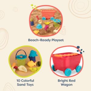 B. toys- Wavy-Wagon- Red- Water Play- Travel Beach Buggy- 11 Funky Sand Toys – Phthalates and BPA Free – 18 months +