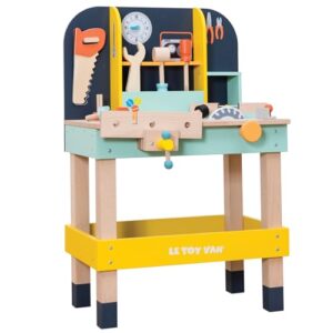 le toy van - wooden toy work bench set | large educational construction set for role play | pretend play wooden tools - suitable for 3 year olds+