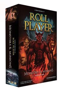 thunderworks games - roll player: monsters and minions | 5-player expansion for the dice game of fantasy character creation | strategy board game by thunderworks games | 1-5 players ages 12+