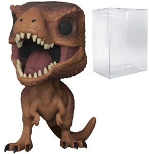 pop jurassic park - tyrannosaurus rex [t-rex] funko vinyl figure (bundled with compatible box protector case) multicolor 3.75 inches