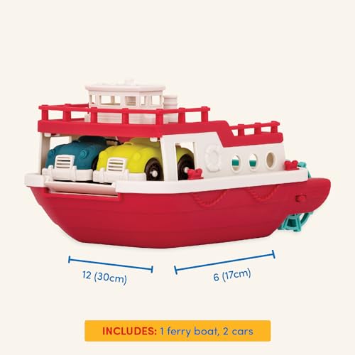 Battat- Wonder Wheels- Pool And Bath Toys For Babies, Toddlers – Floating Toy Boat For Water Play – Recyclable Materials- Ferry Boat – 1 year +