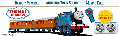 Lionel Battery-Operated Mattel Thomas & Friends Toy Train Set with Locomotive, Train Cars, Track & Remote with Authentic Train Sounds, & Moving Eyes for Kids 4+