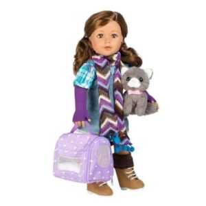 adora amazon exclusive amazing pets - soft and cuddly plush pet for amazing girls collection, doll accessory set, birthday gift for ages 6+ - misty the grey kitty