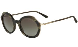 giorgio armani ar8075f - 54968e sunglasses matte striped green horn w/green gradient lens 48mm