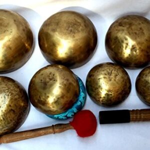 Singing bowl Chakra Set-Handmade singing bowl 7 chakra set from Nepal