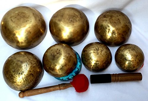 Singing bowl Chakra Set-Handmade singing bowl 7 chakra set from Nepal