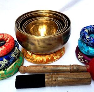 Singing bowl Chakra Set-Handmade singing bowl 7 chakra set from Nepal