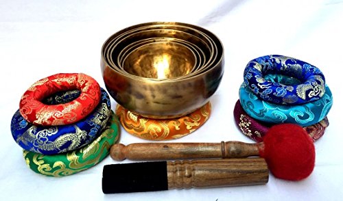 Singing bowl Chakra Set-Handmade singing bowl 7 chakra set from Nepal