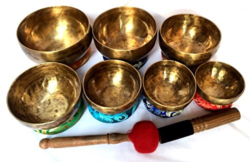 Singing bowl Chakra Set-Handmade singing bowl 7 chakra set from Nepal