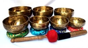 singing bowl chakra set-handmade singing bowl 7 chakra set from nepal