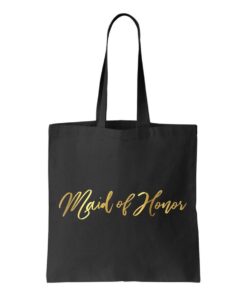 maid of honor gift tote bag by graceful greeting co heavy black canvas keepsake