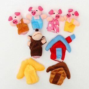 iMagitek Story Telling Time Finger Puppets, The Three Little Pigs Animal Finger Puppet Toy Educational Toys Fairy Tale Toy Plush Puppet Storytelling Doll