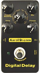 aural dream digital delay guitar effect pedal provides tape delay,analog delay,band delay,reverse delay,ducking delay and sweep delay,true bypass.