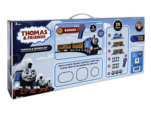 Lionel Battery-Operated Mattel Thomas & Friends Toy Train Set with Locomotive, Train Cars, Track & Remote with Authentic Train Sounds, & Moving Eyes for Kids 4+