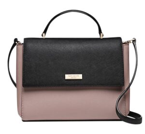 kate spade new york paterson court brynlee crossbody shoulder bag handbag, porcini, black